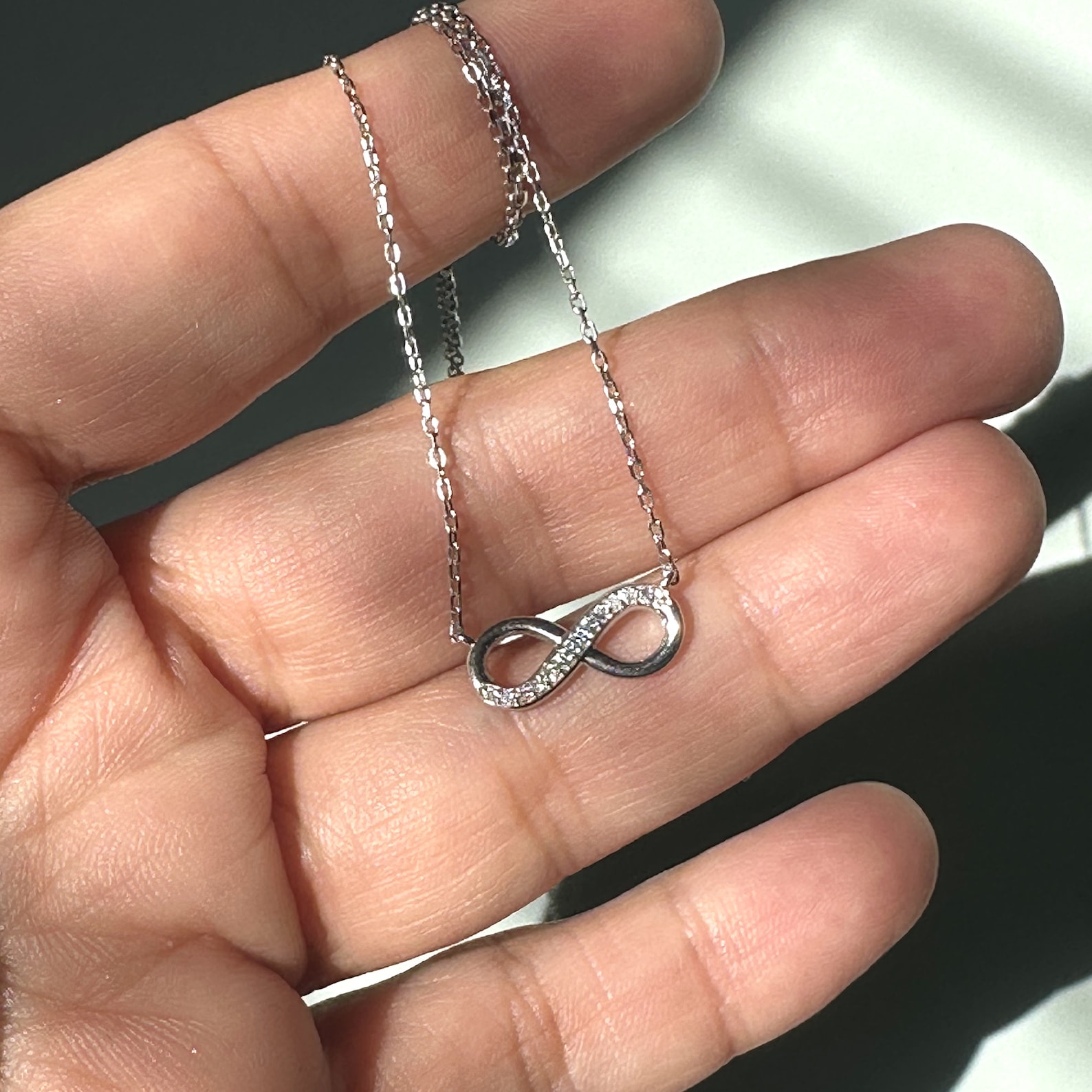 Infinity Symbol Necklace 14K Solid Gold Lab Grown Diamond Infinity ...