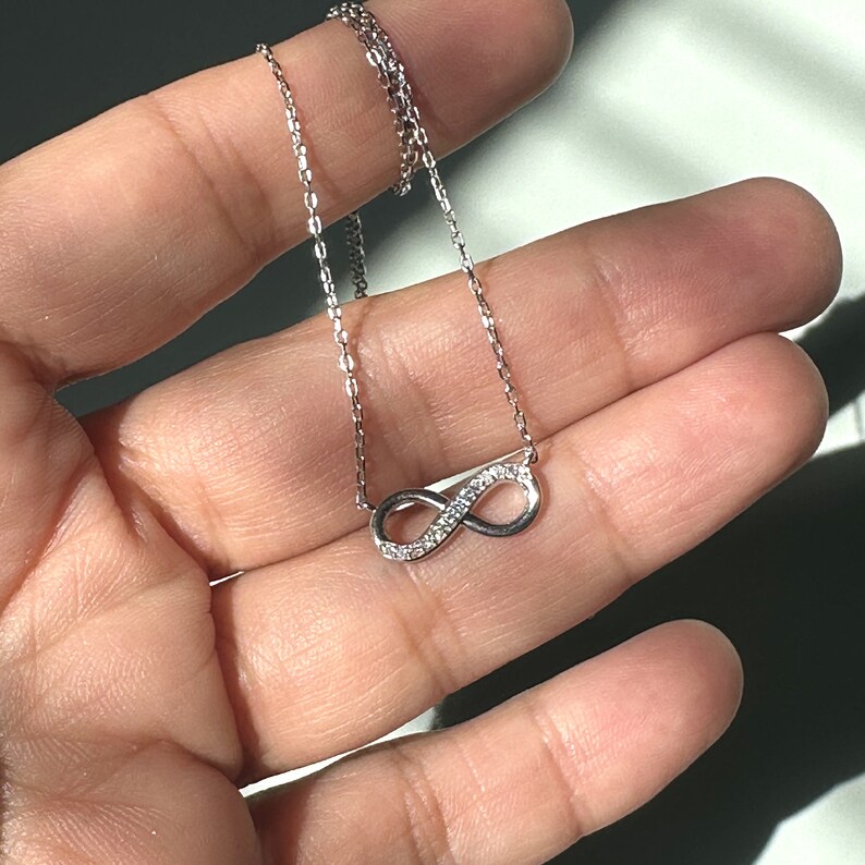 Infinity Symbol Necklace 14K Solid Gold Lab Grown Diamond Infinity ...