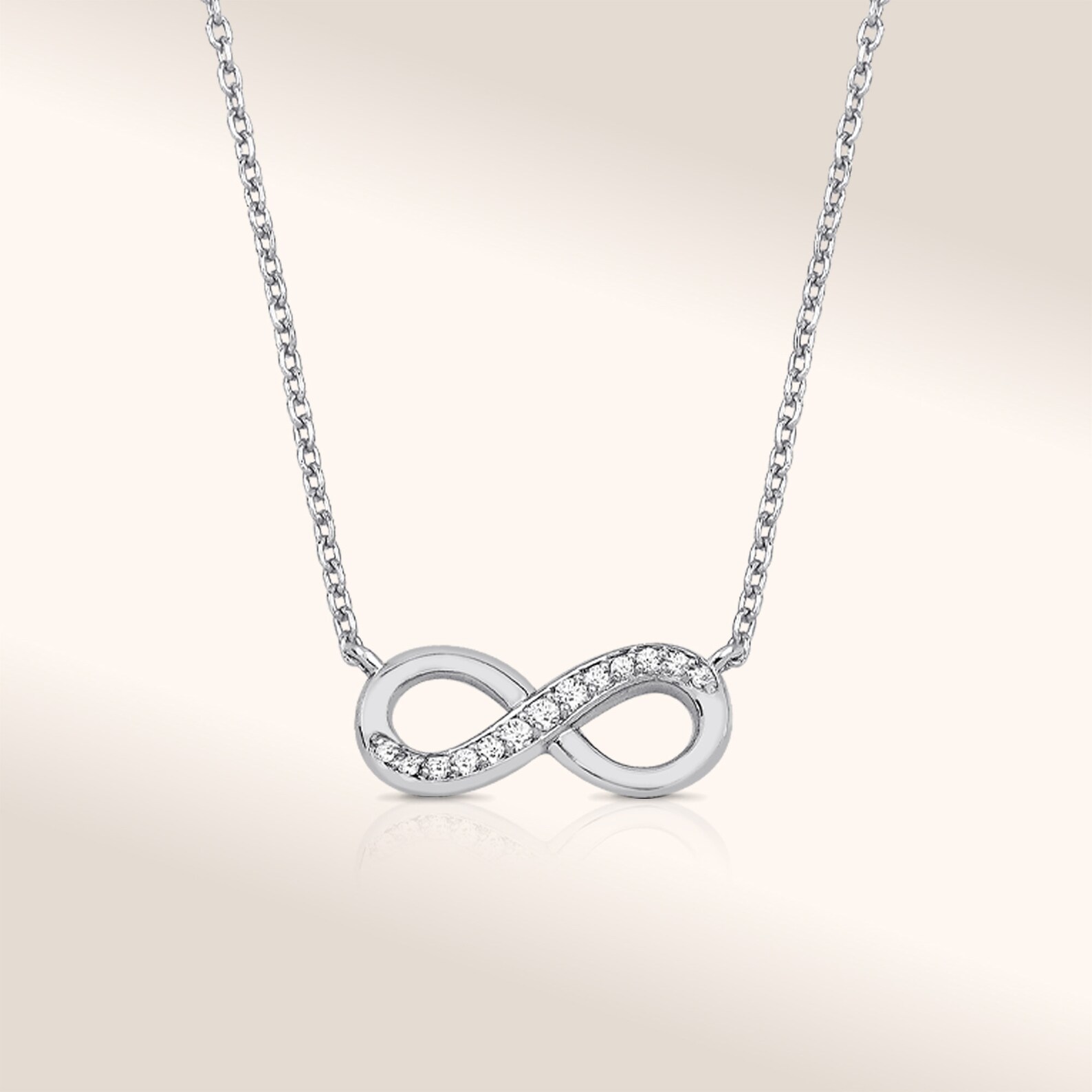 Infinity Symbol Necklace 14K Solid Gold Lab Grown Diamond Infinity ...