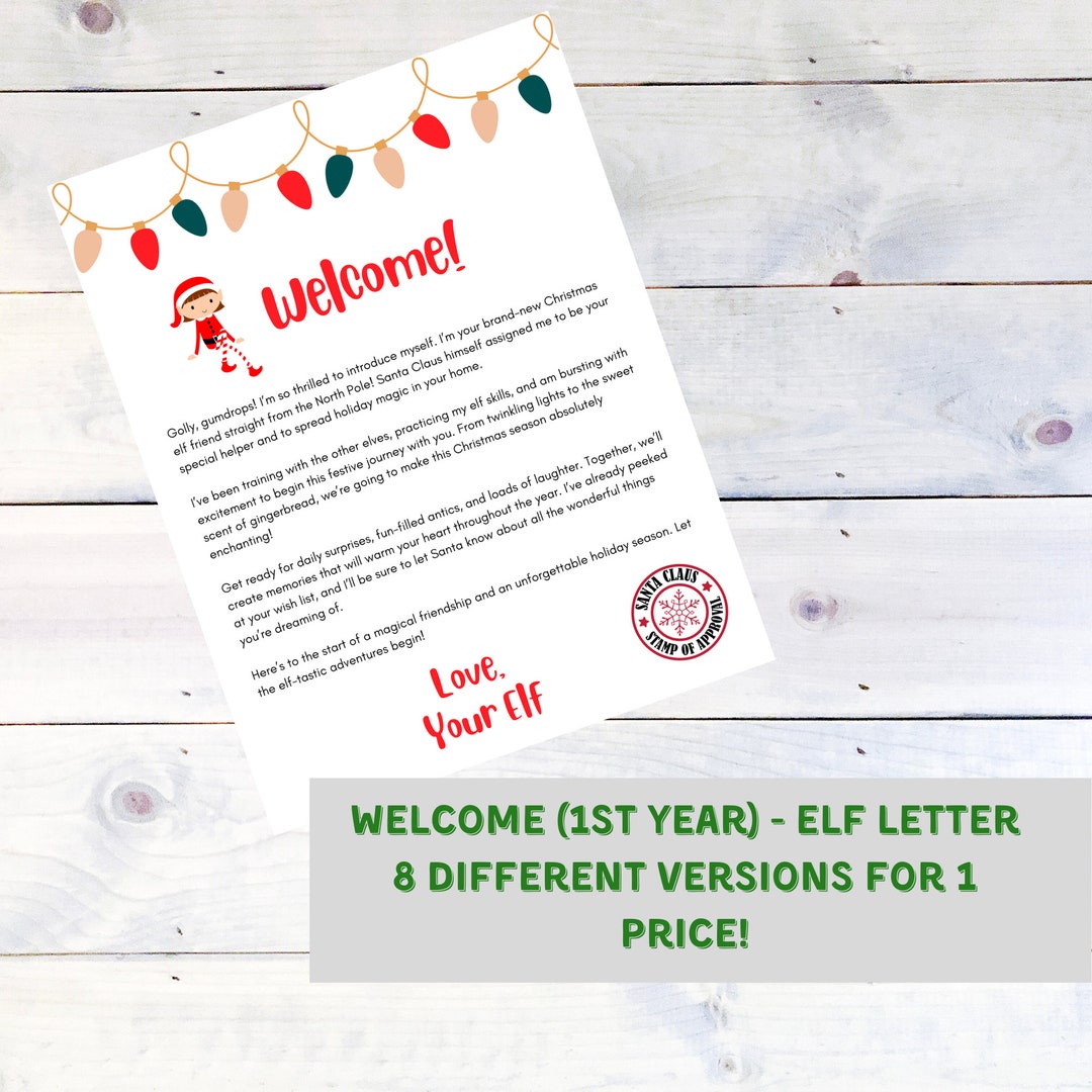 Welcome Christmas Elf Letter First Year Christmas Elf Welcome Letter ...