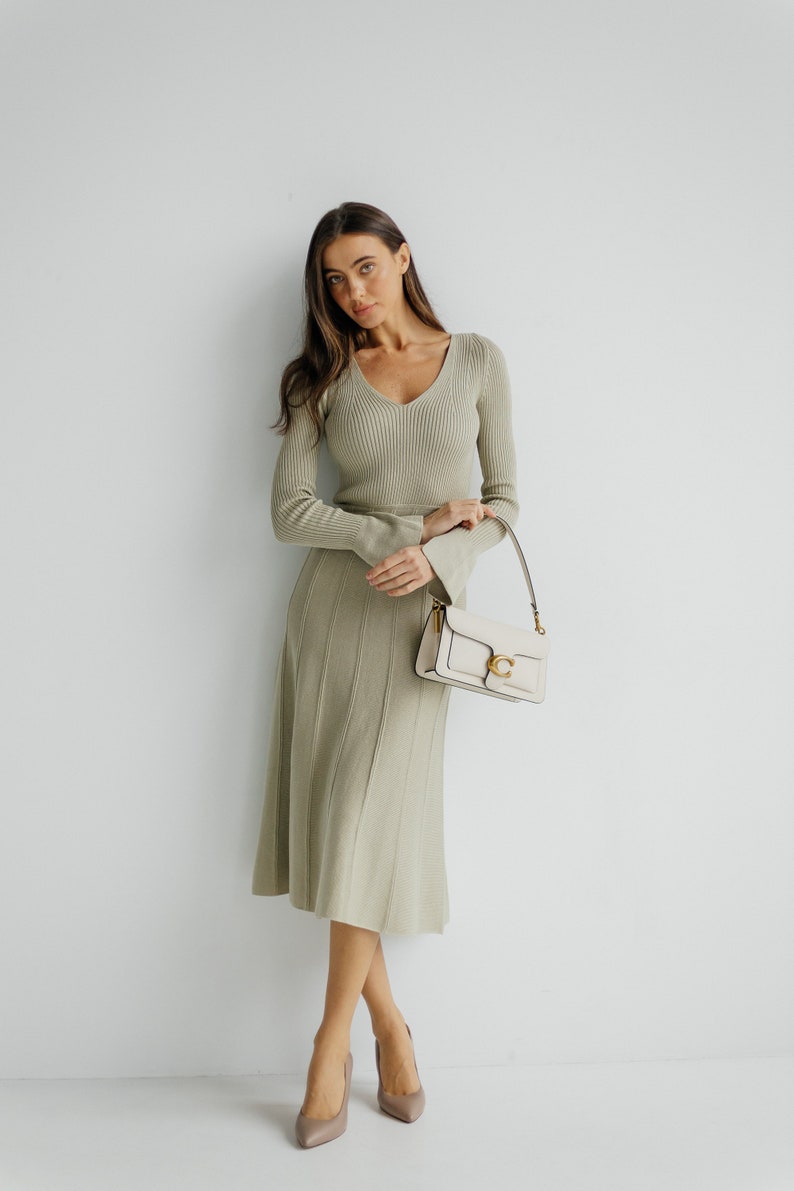 Winter Stunning Sweaterdress In Beige Color Womens Sweaterdress V