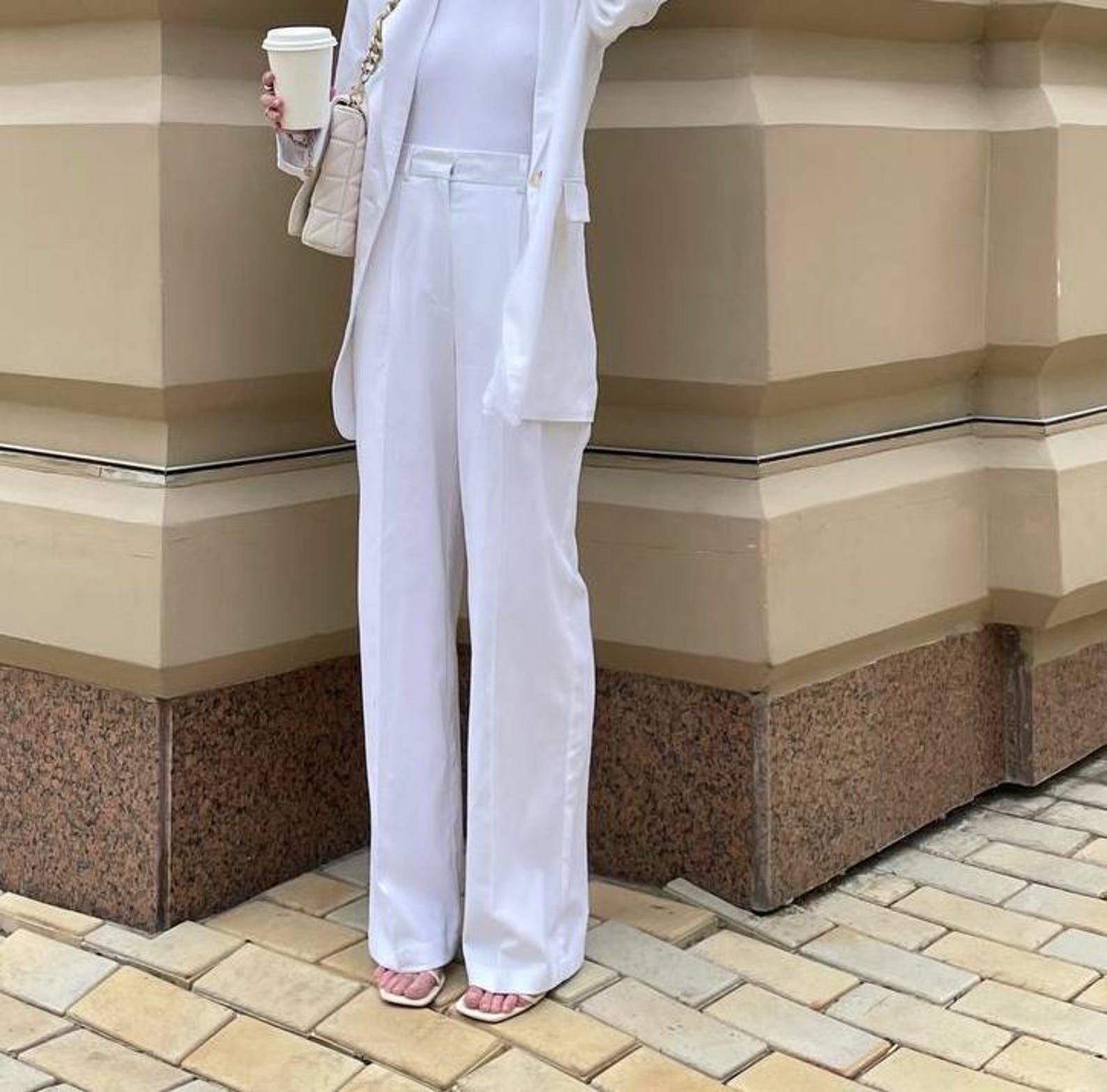 Milky White Linen Palazzo Pants: Wide Leg Summer Trousers - Etsy