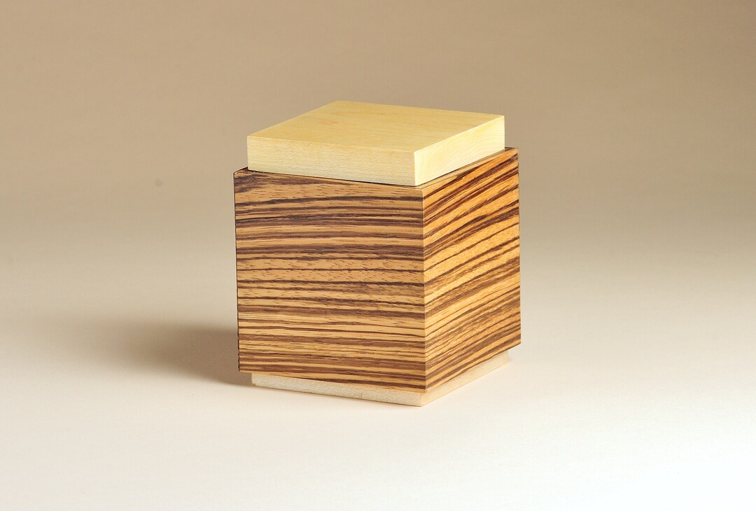 Zebrawood and Maple Square Box - Etsy