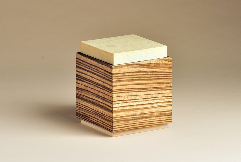 Zebrawood and Maple Square Box - Etsy