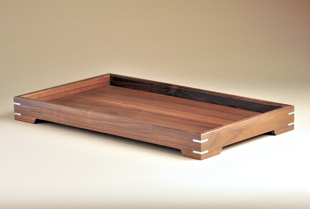 Walnut Tray With Metal Spline Inserts - Etsy
