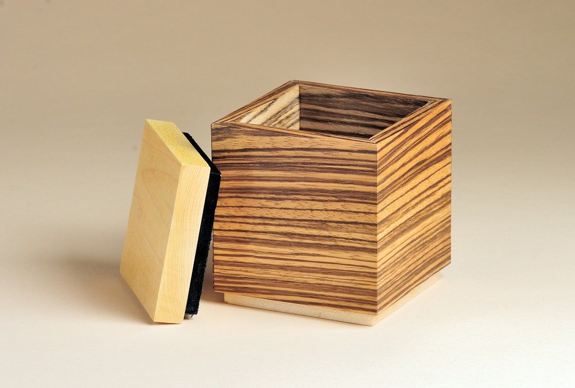 Zebrawood and Maple Square Box - Etsy