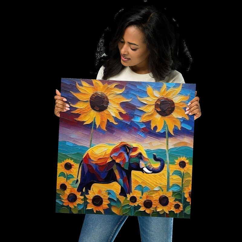 Sunflower Elephant - Etsy