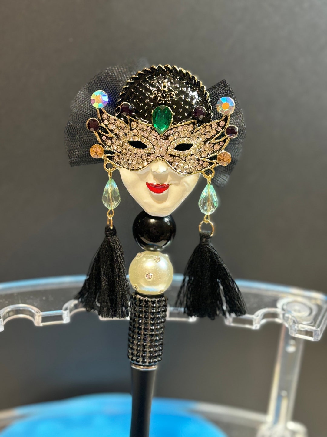 Jeweled Mask Fancy Beadable Pen - Etsy