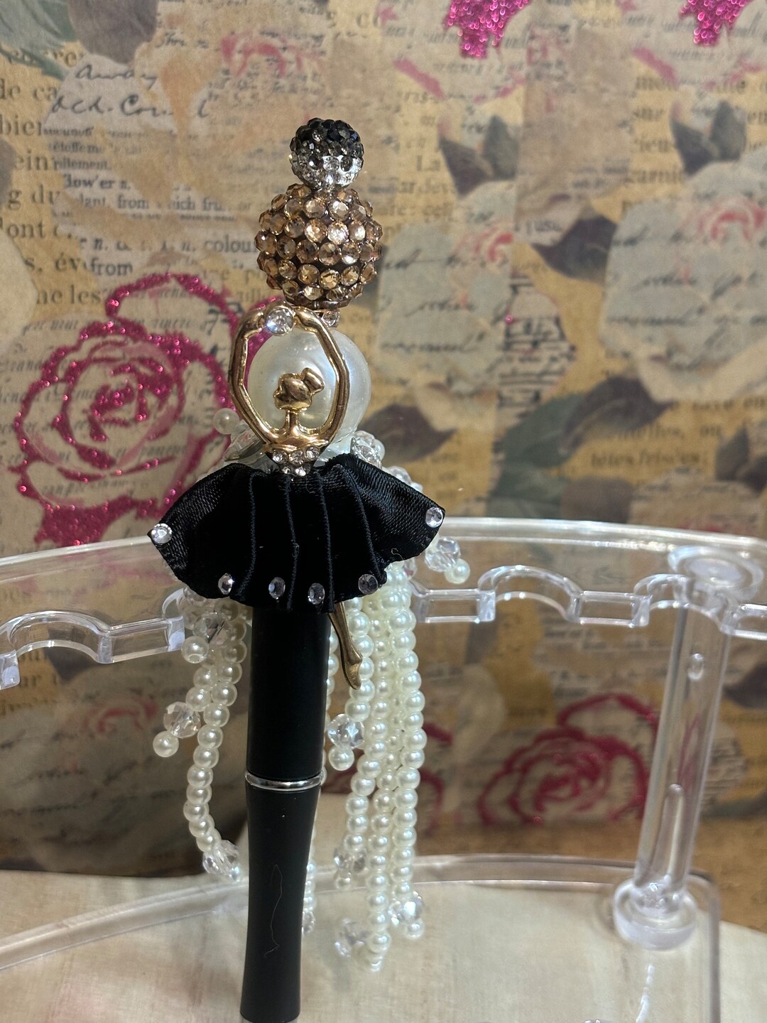 Ballerina Fancy Beadable Pen - Etsy