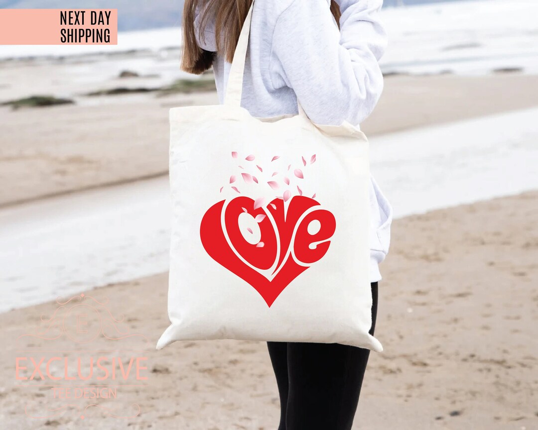 Heart Tote Bag, Love Tote Bag, Girlfriend Gift Bag, Wife Gift Bag ...