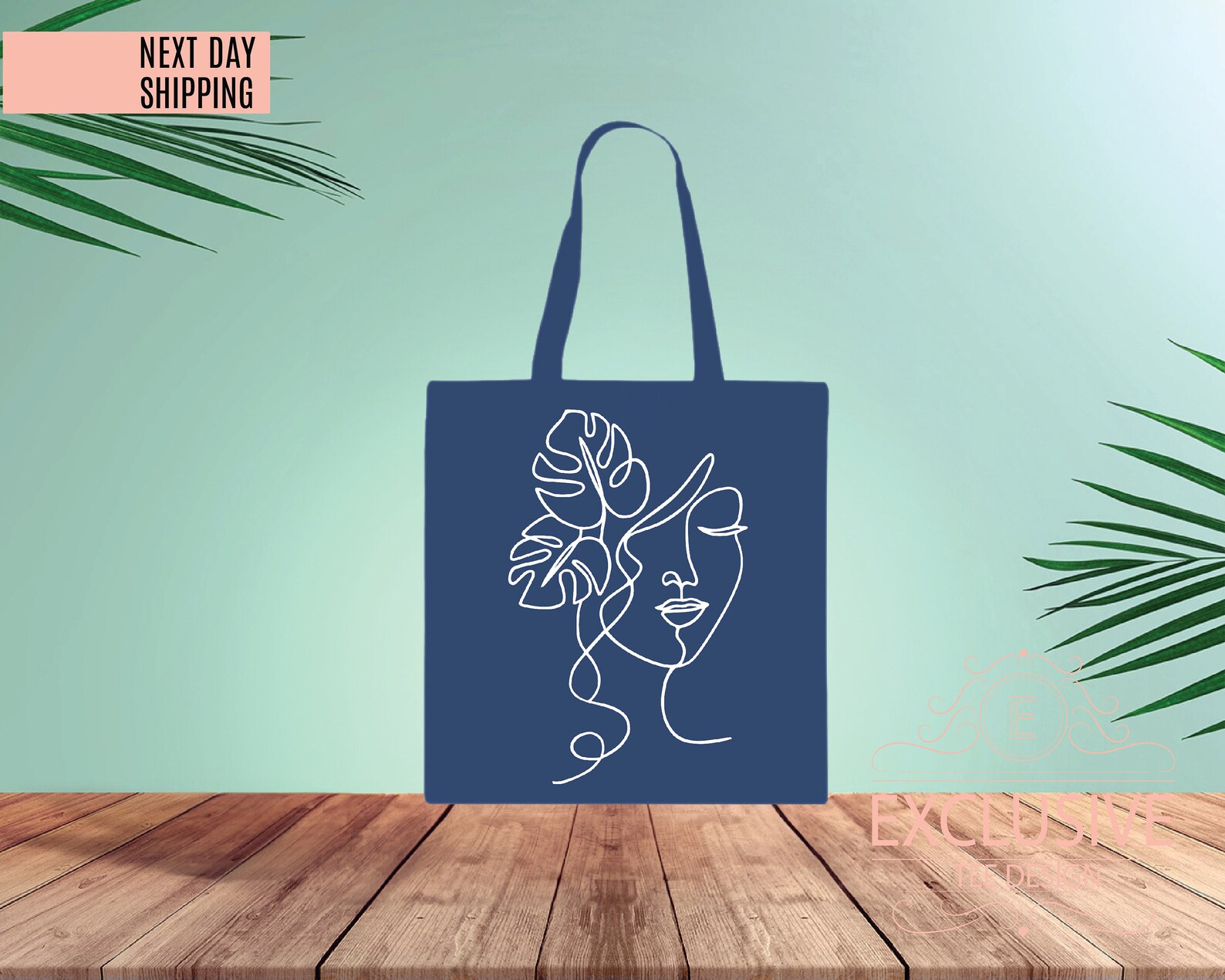 Floral Woman Face Line Art Tote Bag, Woman Silhouette Tote Bag ...