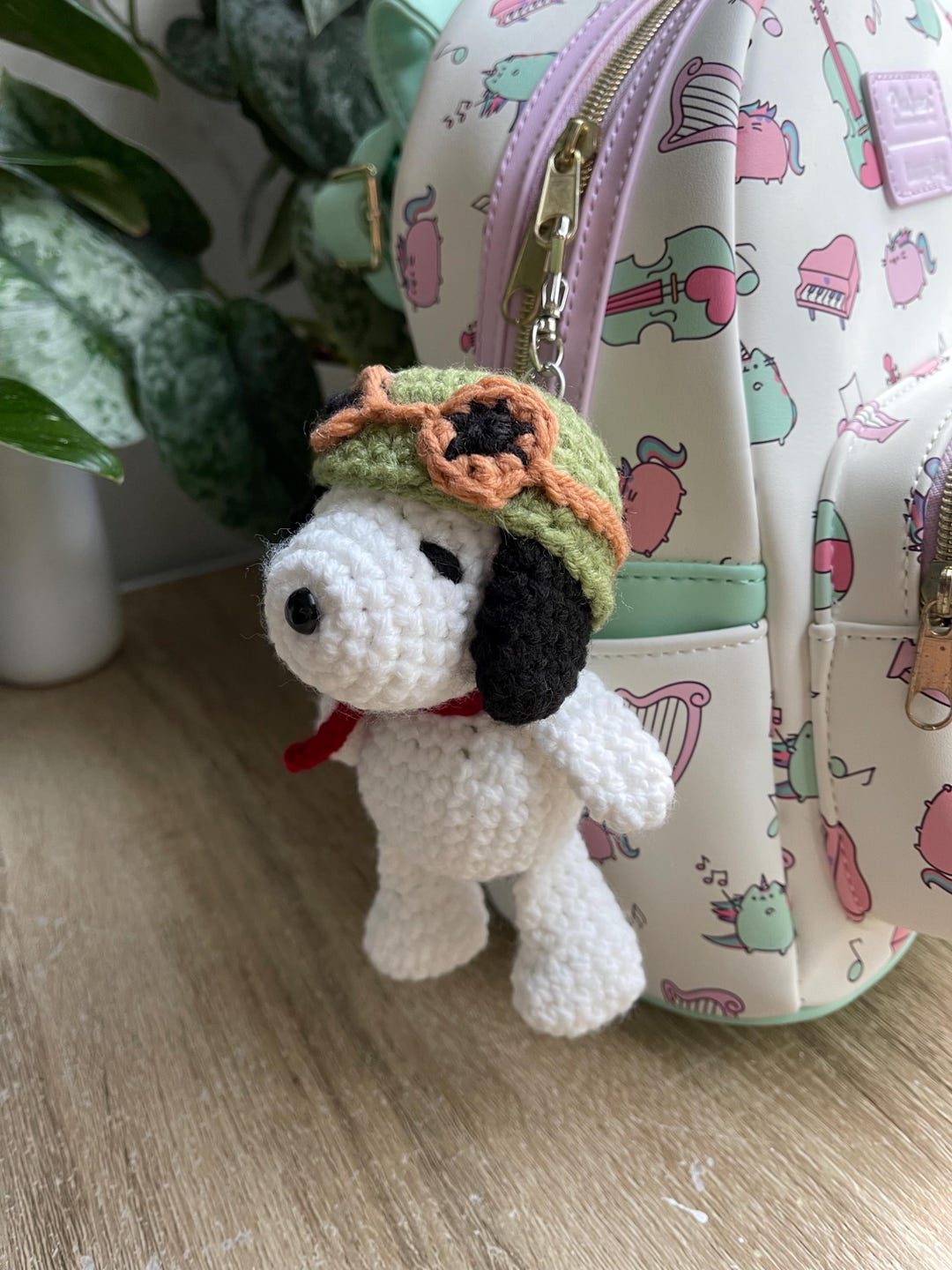 Crochet Cute Peanuts Pilot Snoopy Plushie Keychain - Etsy