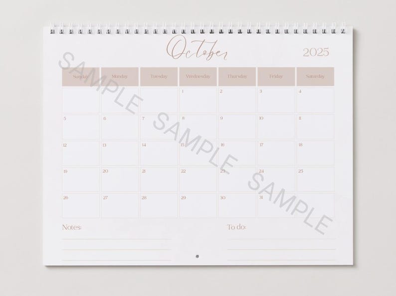 October 2025 Calendar Printable | Minimalist Aesthetic Wall Calendar ...