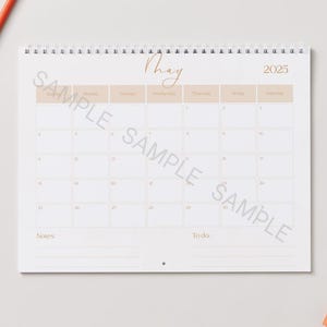 May 2025 Calendar Printable | Minimalist Monthly Wall Calendar PDF ...