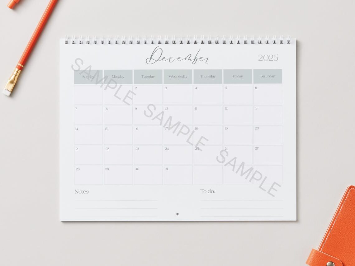 December 2025 Calendar Printable: Minimalist Planner (PDF) - Etsy