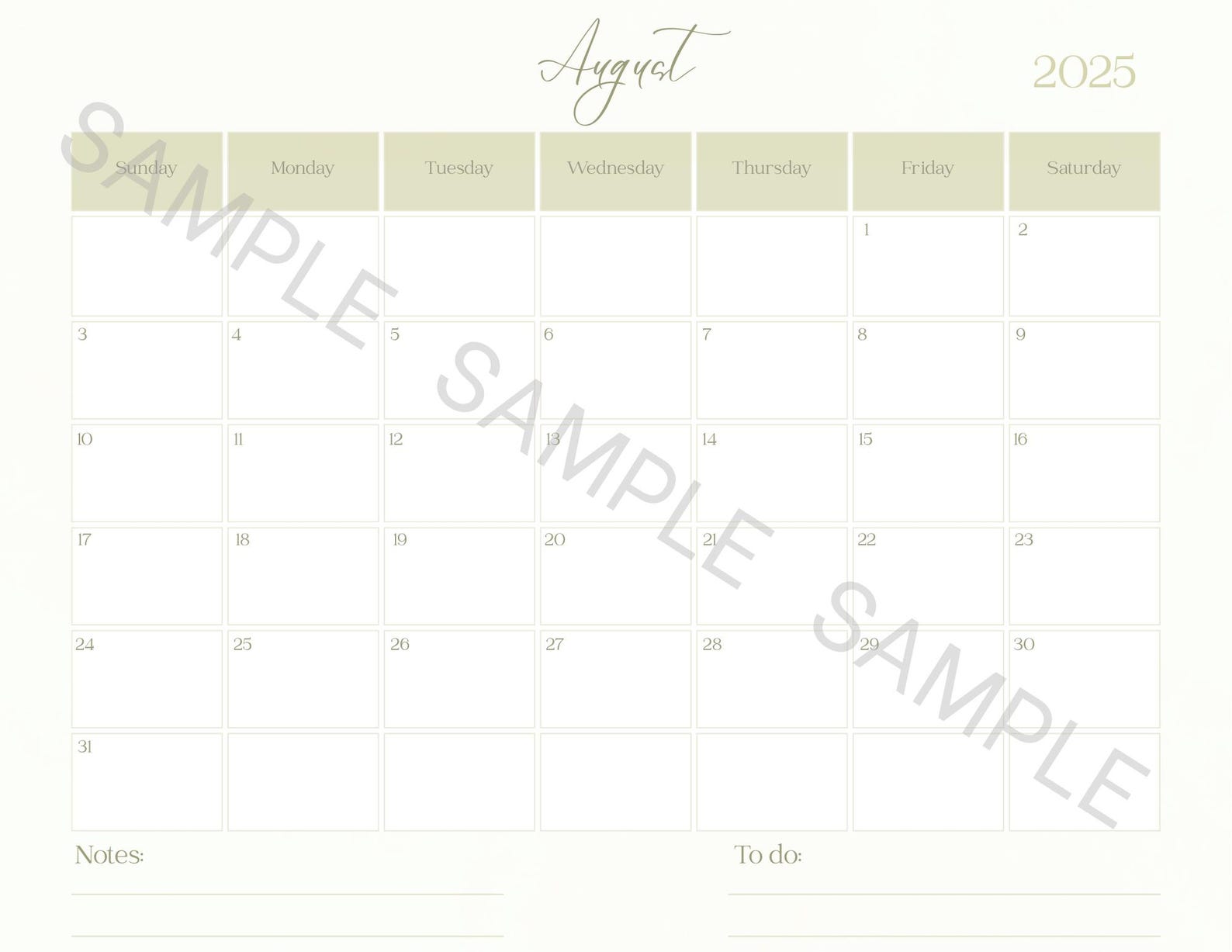 August 2025 Calendar Printable | Minimalist Monthly Wall Calendar PDF ...