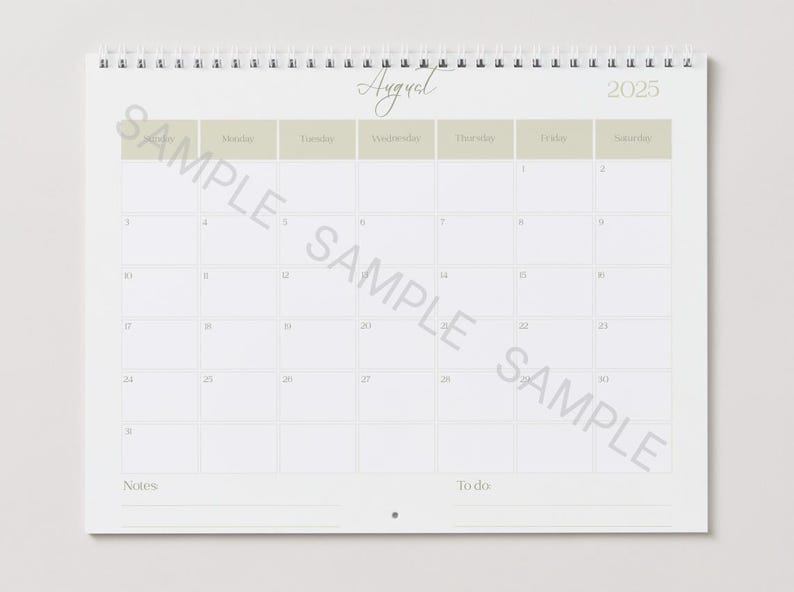 August 2025 Calendar Printable | Minimalist Monthly Wall Calendar PDF ...