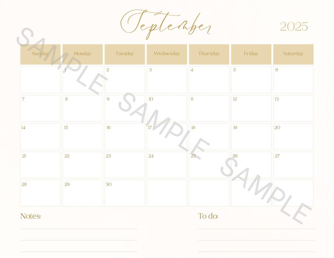 September 2025 Calendar Printable | Minimalist Aesthetic Wall Calendar ...