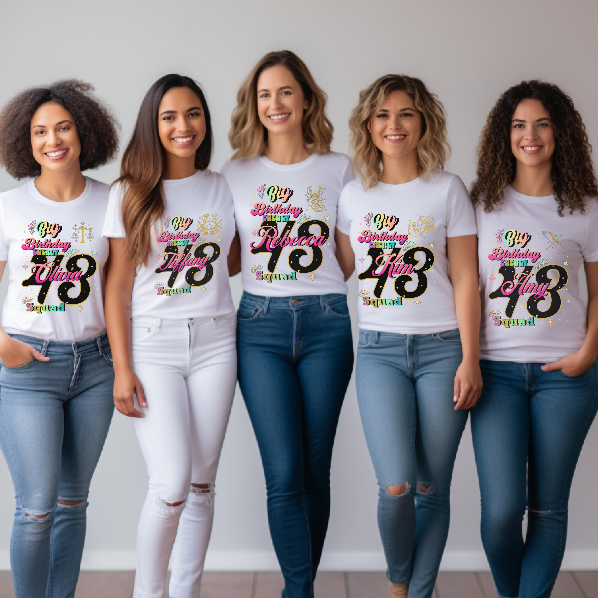 Women Birthday Squad Shirts,personalized Text Name and Birthday Party ...