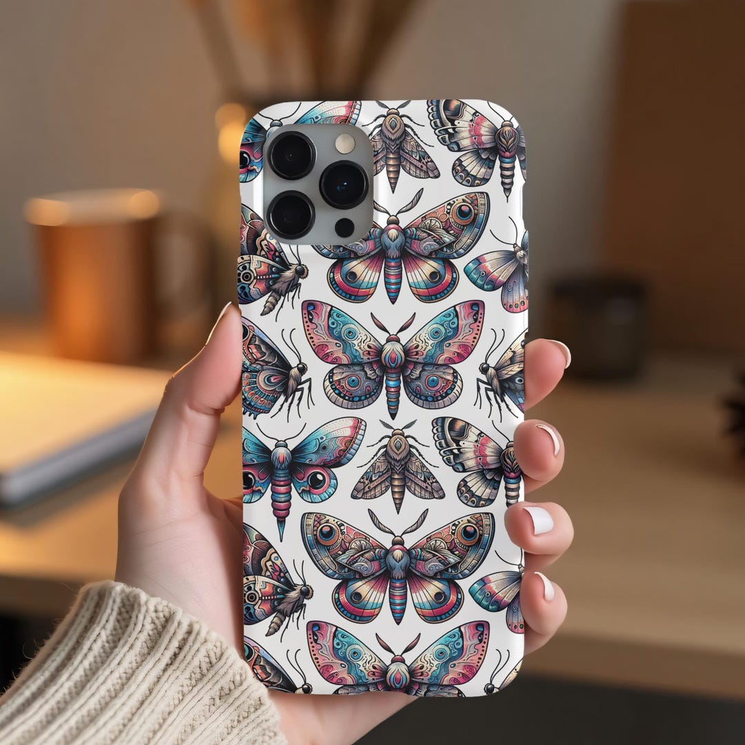 Luna Moth Moths Phone Case, Insects Collage Phone Cover, Maximalist ...