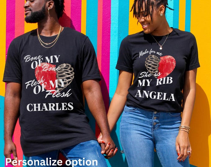 My Rib Genesis 2:21, Christian Couple Tee, Religious Apparel, Matching ...