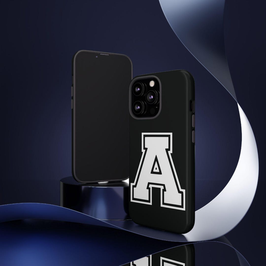 Personalized Large Initial Phone Case for iPhone 16 15 14 13 12 11 Pro ...