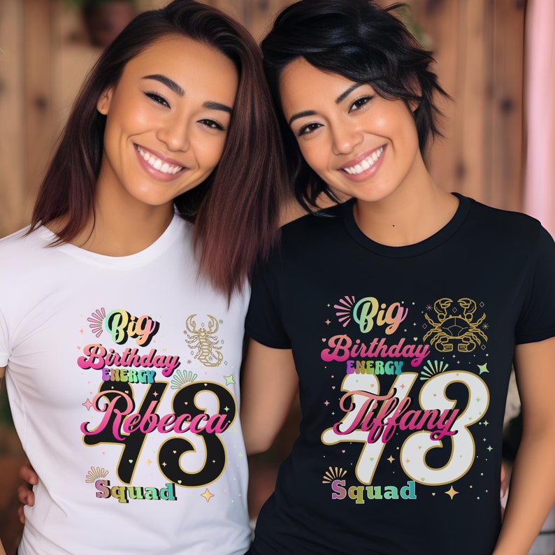 Women Birthday Squad Shirts,personalized Text Name and Birthday Party ...