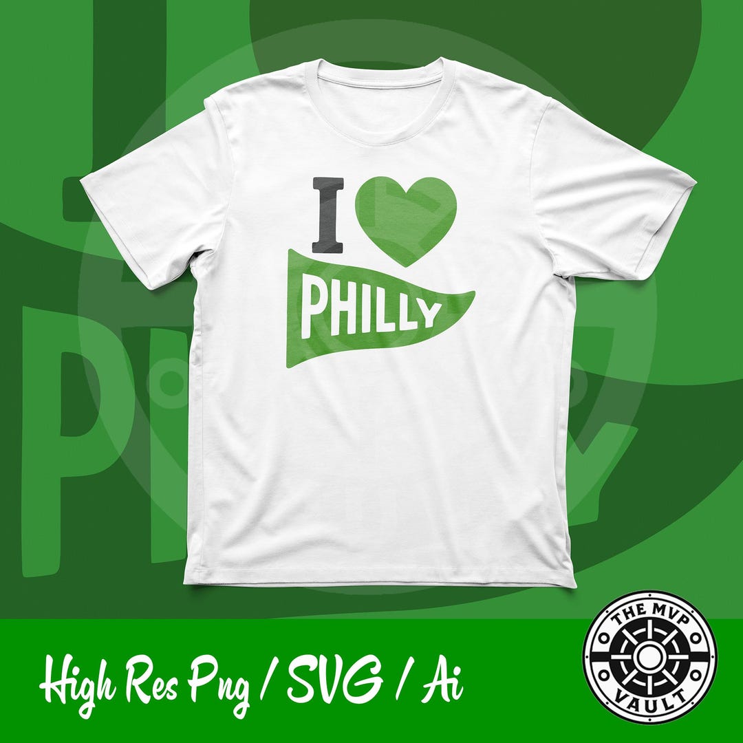 I Love Philly Svg Png Ai – Pennant Heart Design for Philly Fans, Diy ...