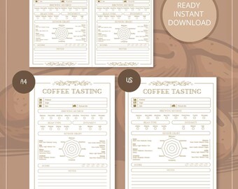 Coffee Tasting Sheet With Flavor Wheel | A4 - US Letter PDF | INSTANT ...