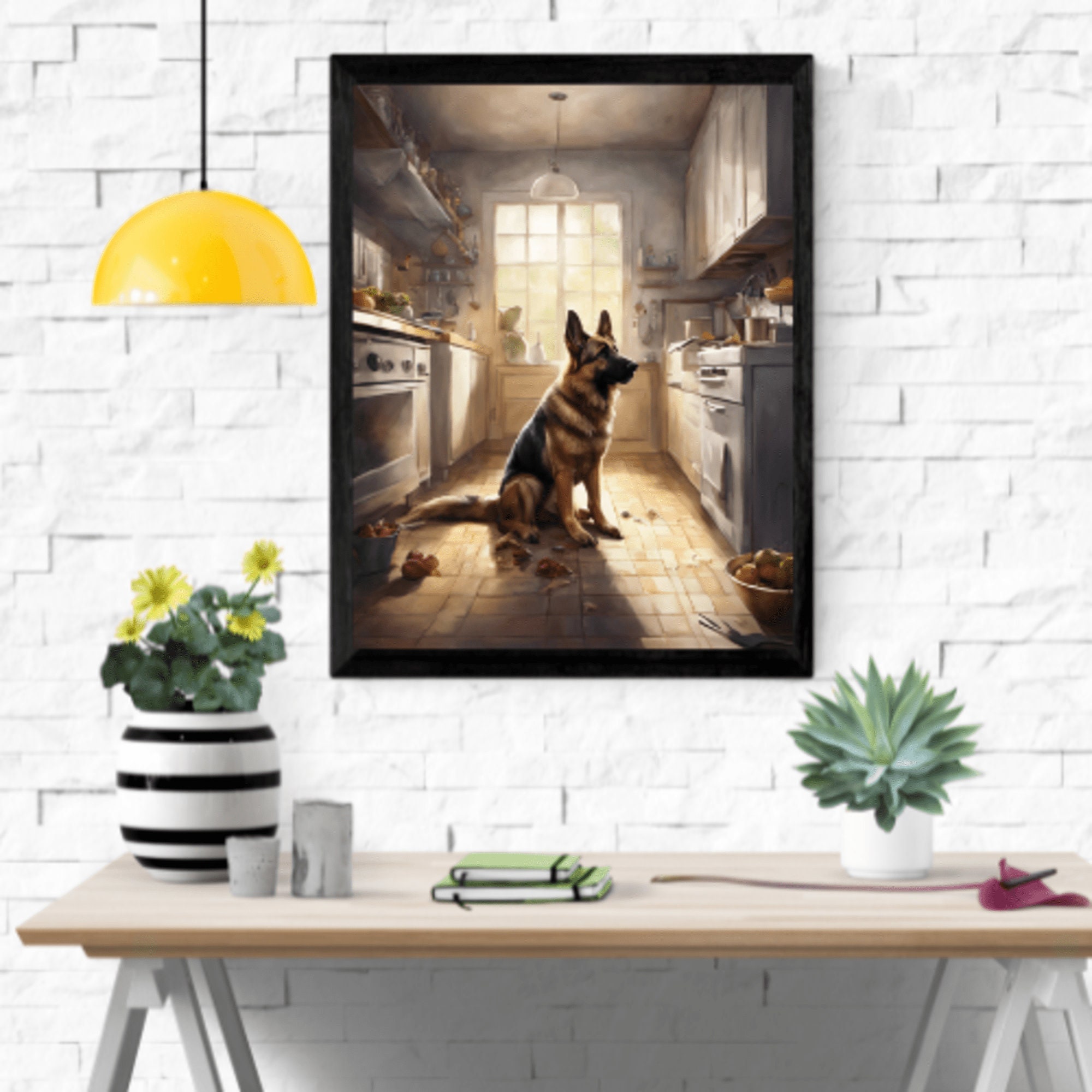 German Shepherd Wall Art Three-pack, Funny Kitchen Print, Kitchen ...