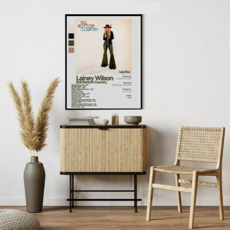 Lainey Wilson Bell Bottom Country Poster, Country Music Print, Lainey ...