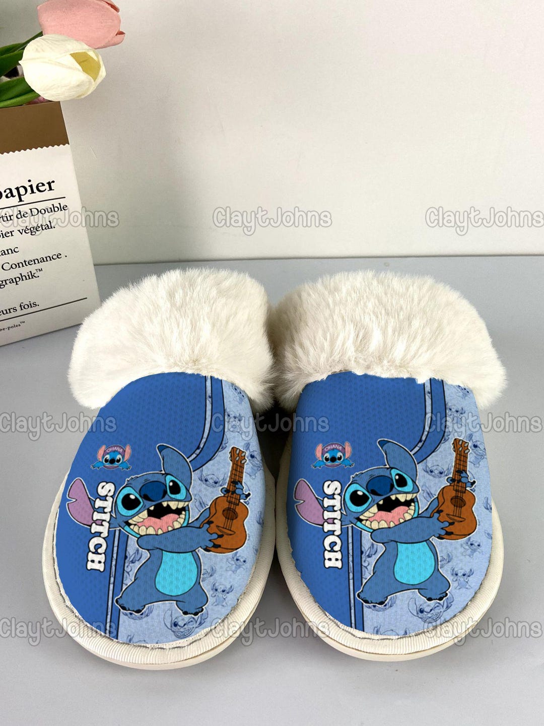 Disney Lilo and Stitch Cotton Slippers With Fur Edges, Lilo Stitch ...