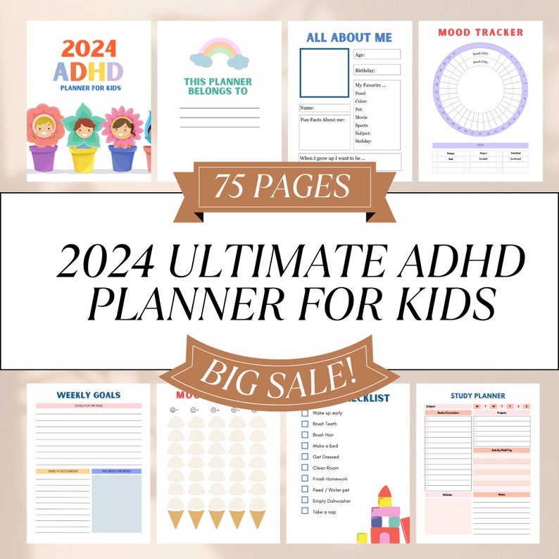 ADHD Kids Planner | ADD Printable | School Planner | Adhd Productivity ...