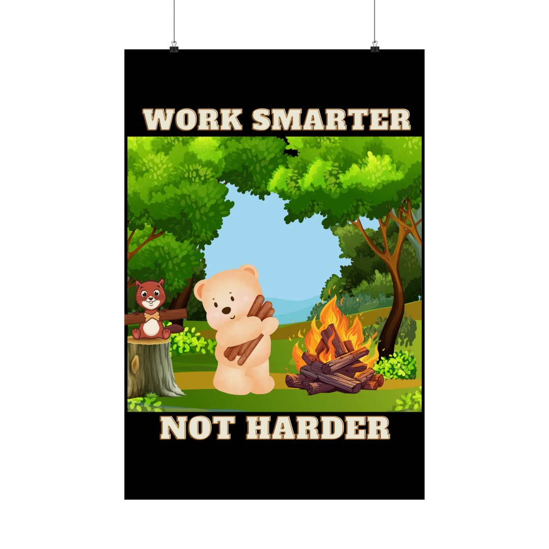 Work Smarter Vertical Posters - Etsy