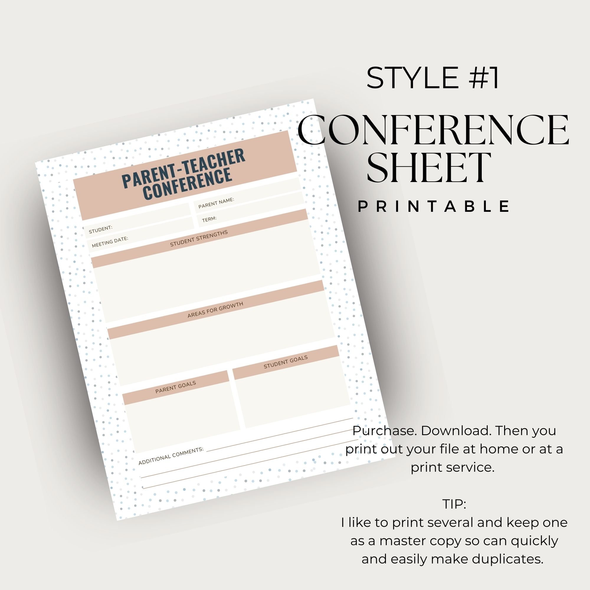 Parent Teacher Conference Sheets for Teachers, Educators, Classrooms - Etsy