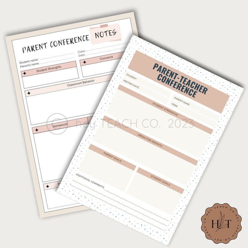 Parent Teacher Conference Sheets for Teachers, Educators, Classrooms - Etsy