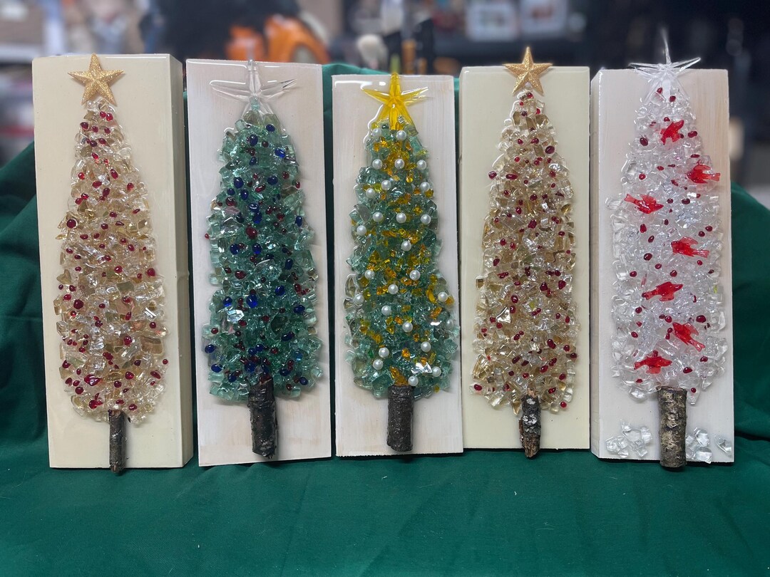 Christmas/holiday Trees Glass Art - Etsy