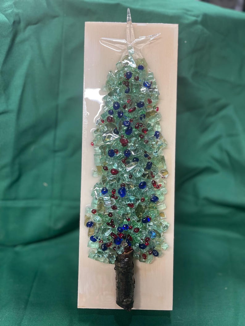 Christmas/holiday Trees Glass Art - Etsy