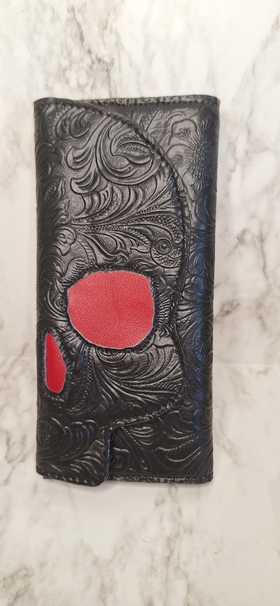 Ymir Tri-fold Wallet, Skull Wallet, Embossed Black - Etsy