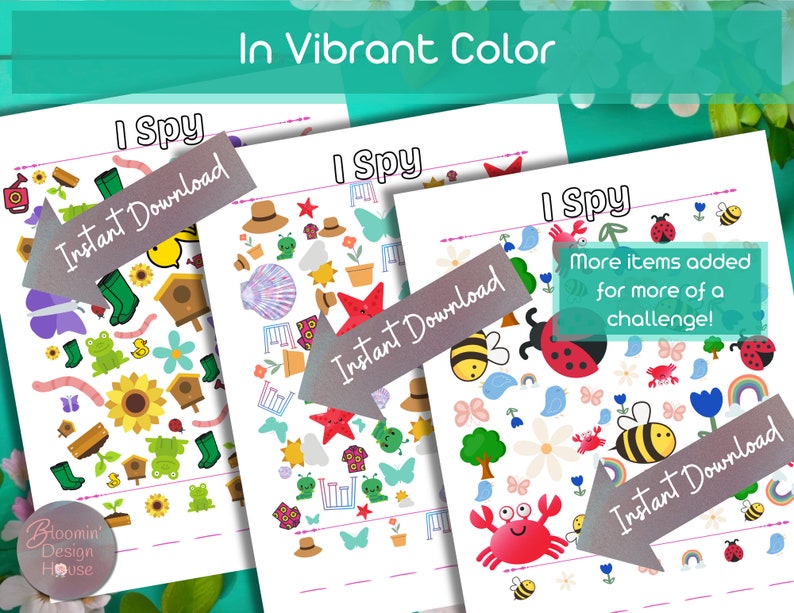 I Spy Activity, I Spy Sheets, Spring Activity, Kids Worksheet, Brain ...