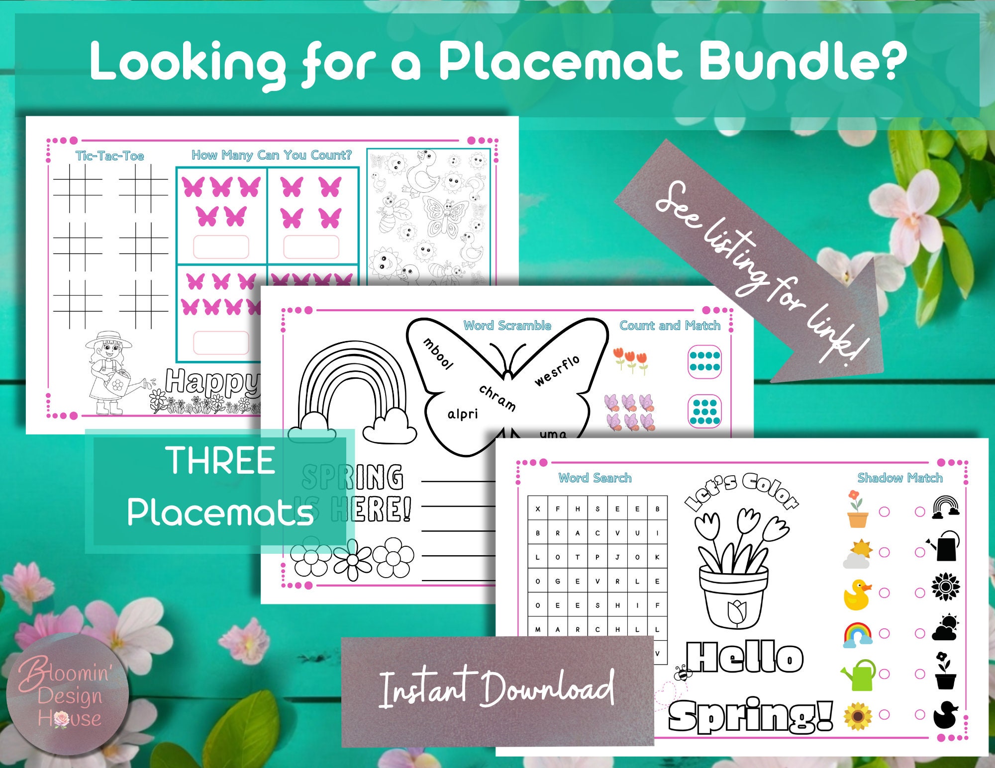 Kids Road Trip Games Printable, I Spy Activity, I Spy Sheets, Spring ...