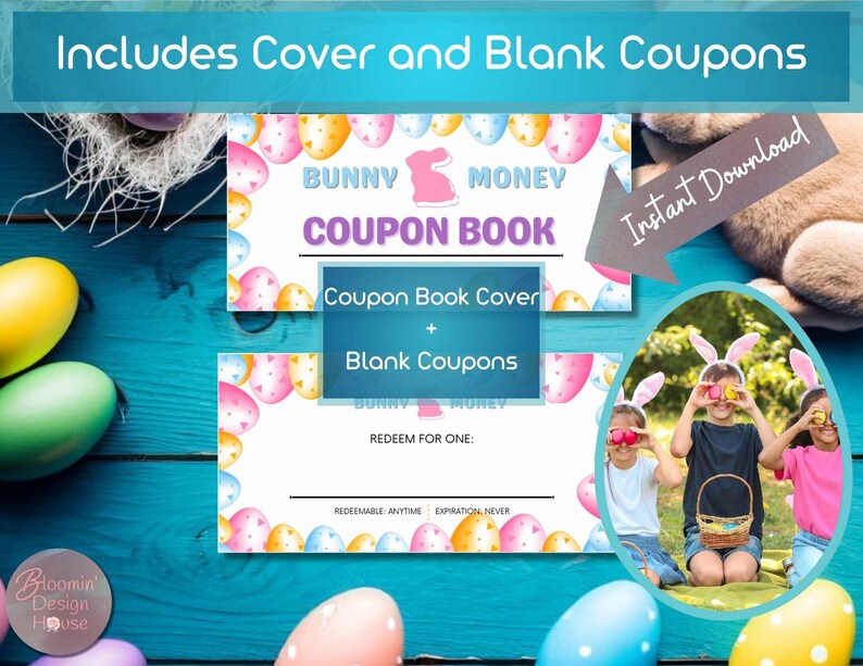 Easter Egg Fillers, Printable Bunny Money Coupons for Easter, Egg Hunt ...
