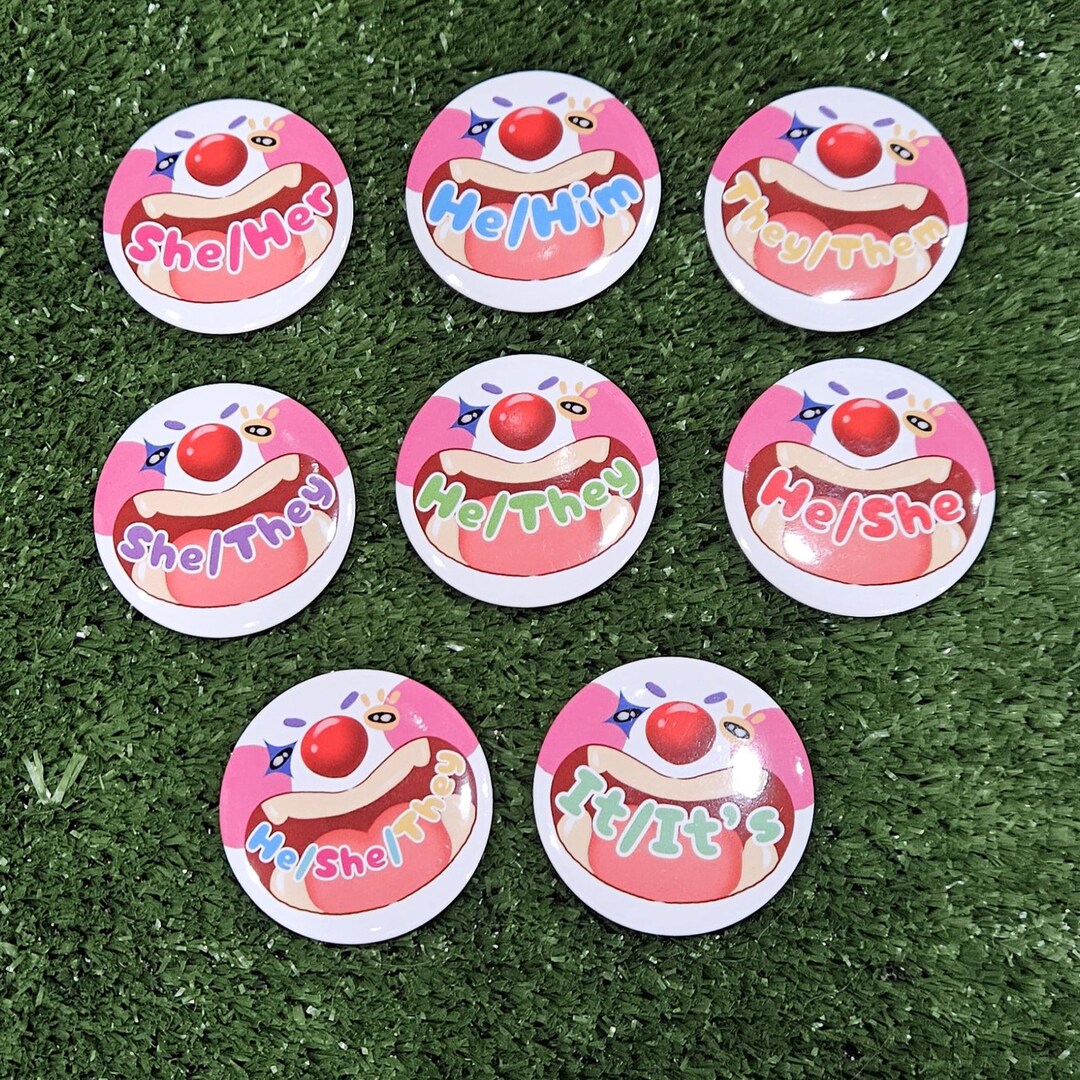 Clown Pronouns Buttons - Etsy