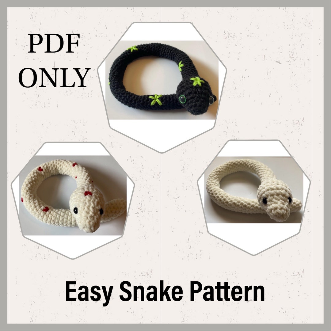 Crochet Snake Pattern: No Sew Beginner Friendly Heart and Flower Mods ...