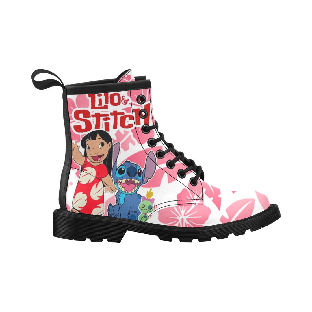 Lilo and Stitch Leather Boots, Custom Print Perfect for Gift Women and ...