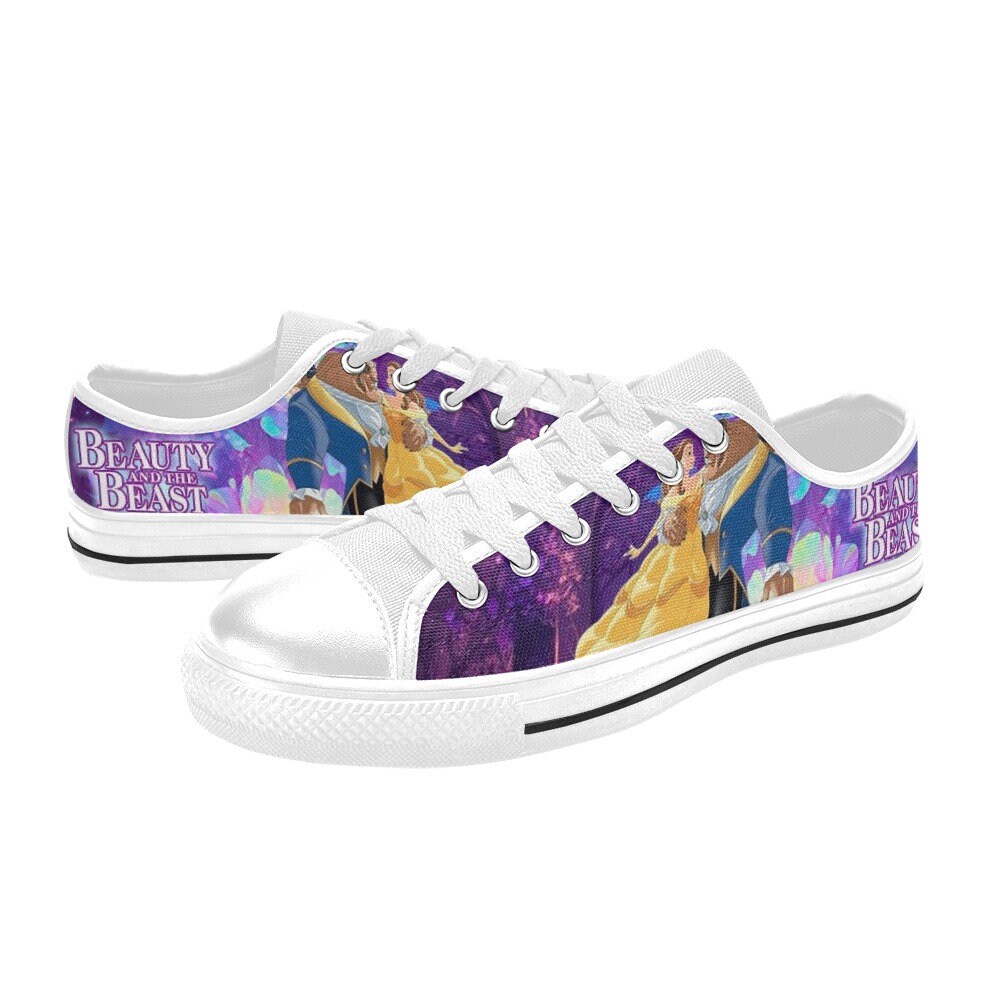 Custom Beauty and the Beast Lowtop Sneakers, Canvas Printed Shoes for ...