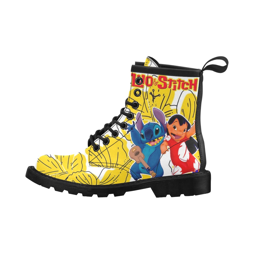 Lilo and Stitch Leather Boots, Custom Print Perfect for Gift Women and ...