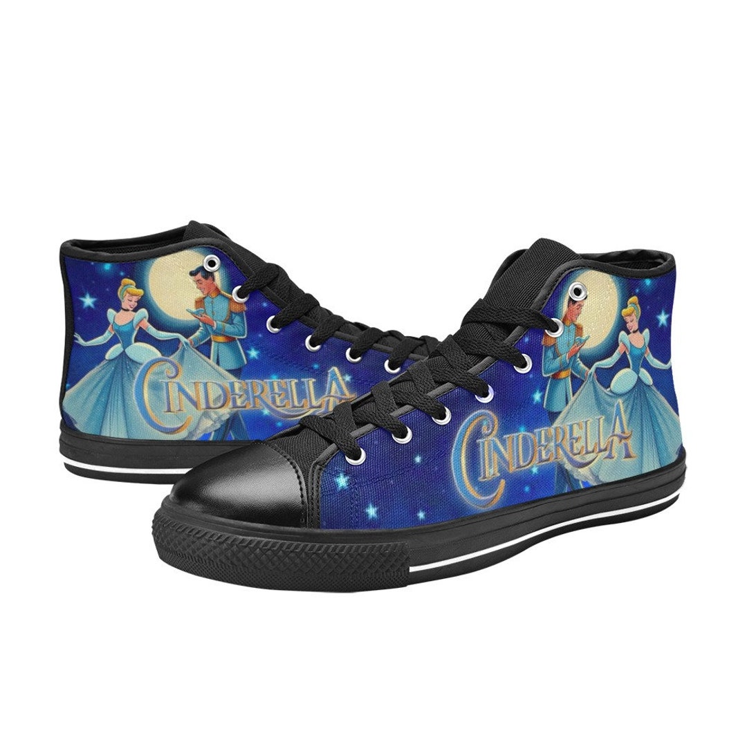 Custom Cinderella Hightop Sneakers, Canvas Printed Shoes for Kids and ...