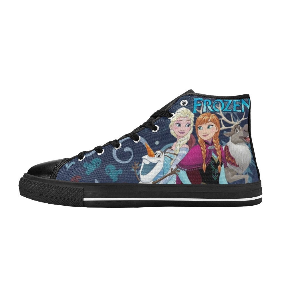 Custom Frozen Elsa and Anna Hightop Sneakers, Canvas Printed Shoes for ...