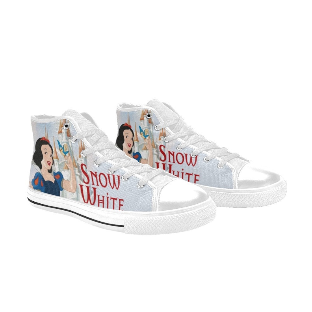 Snow White Hightop Sneakers, Canvas Printed Shoes for Kids and Adults ...